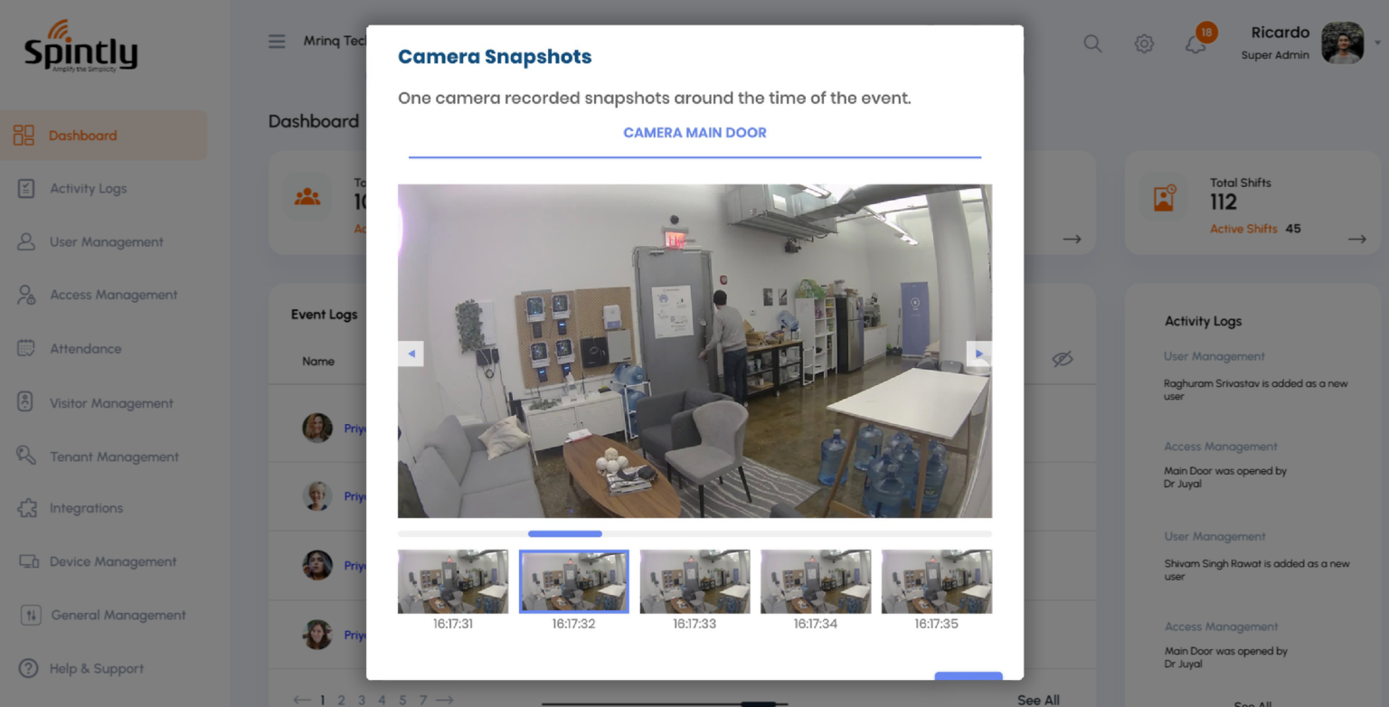 Spintly's Integration with Meraki MV Cameras